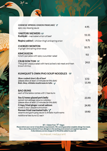 Menu - Kumquat Restaurant