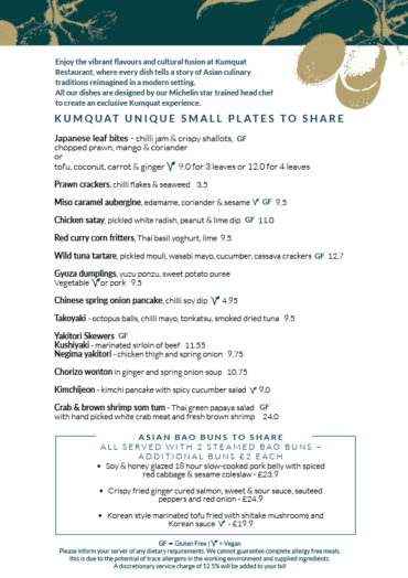 Menu - Kumquat Restaurant